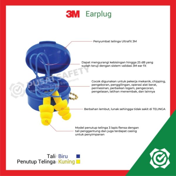 Earplug 3M Ultrafit with Case - Pusat Safety