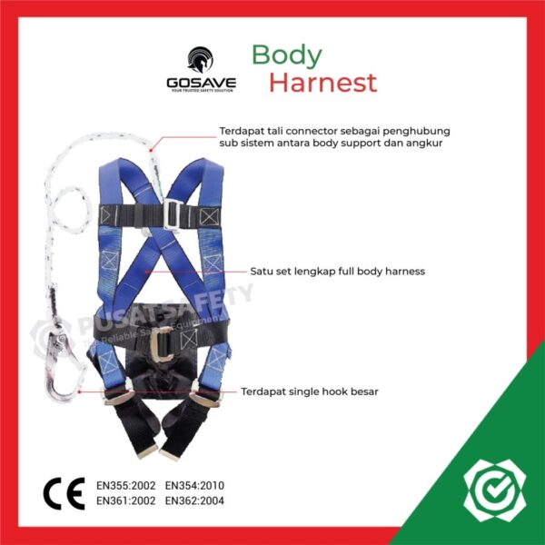 Full Body Harness Single Big Hook Eco Fit GoSave - Pusat Safety