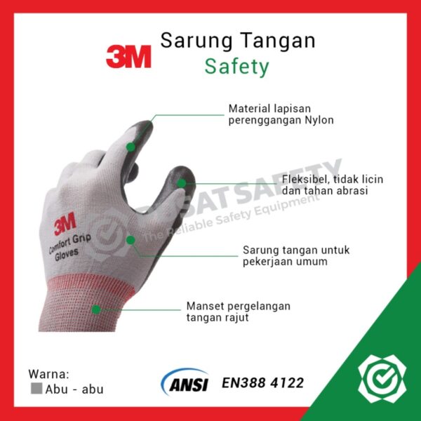 Sarung Tangan Safety 3M Comfort Grip - Pusat Safety