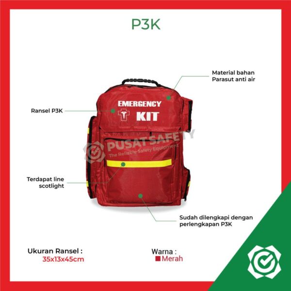 Jual Tas P3K Emergency Kit Ransel - Pusat Safety